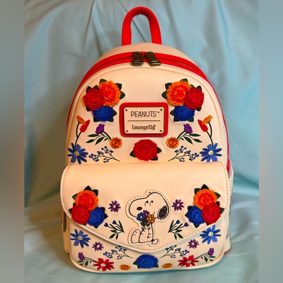 Loungefly | Bags | Loungefly X Peanuts Snoopy Embroidered Floral ...